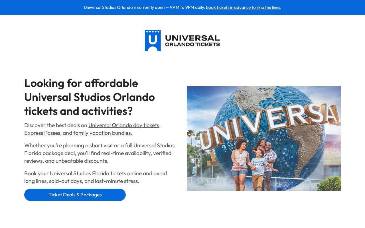 Universal Studios Orlando Tickets – Best Prices, Packages & Express Passes
